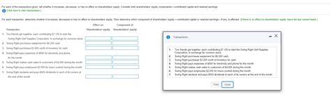Solved For Each Of The Transactions Given Tell Whether It