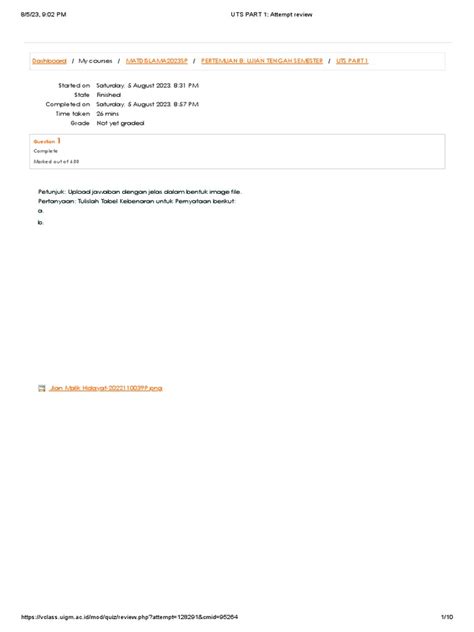 Uts Part 1 Attempt Review Pdf