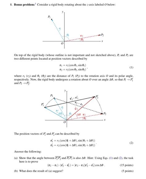 Solved 8 Bonus Problem Consider A Rigid Body Rotating