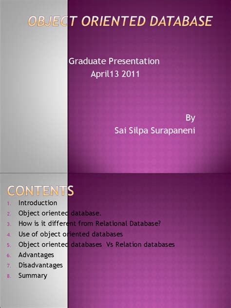 Oodbms Presentation Pdf Object Computer Science Databases