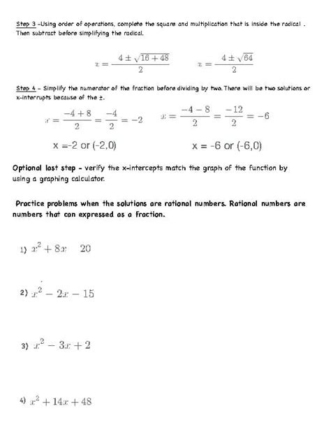 Quadratic Formula Guided Notes By Maria Stern Tpt