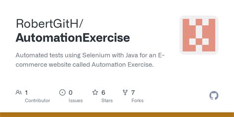 Github Robertgithautomationexercise Automated Tests Using Selenium