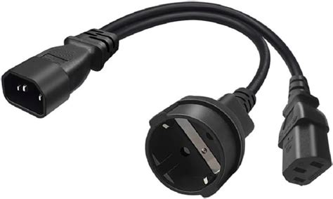We Top C14 To C13 Schuko Cee7 Y Splitter Power Cable Single C14 Male To C13 Cee7