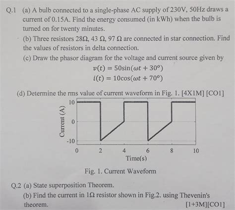 Solved Q. 1 (a) ﻿A bulb connected to a single-phase AC | Chegg.com