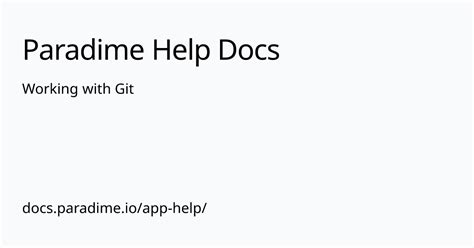 Working With Git Paradime Help Docs