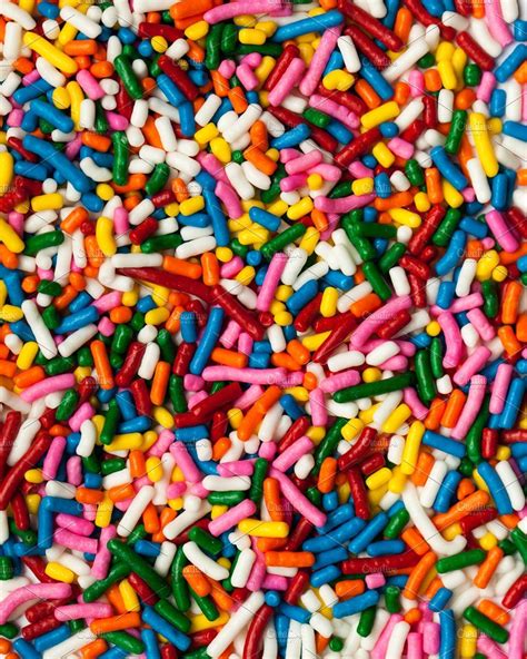 Rainbow Sprinkles Macro Jimmies For Baking