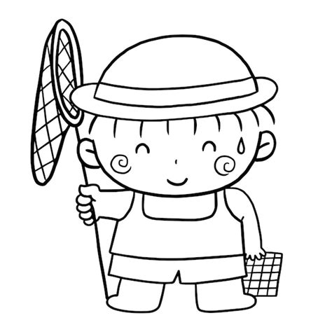 만화 귀여운 낙서 색칠 페이지 Kawaii 애니메이션 일러스트 클립 아트 캐릭터 꼬마 그림 만화 프리미엄 벡터