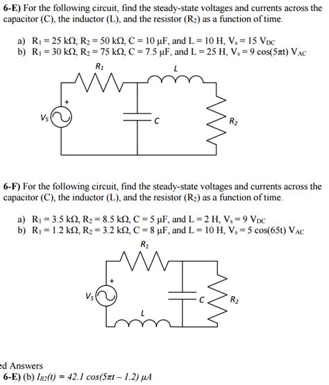Solved For The Following Circuit Find The Steady State