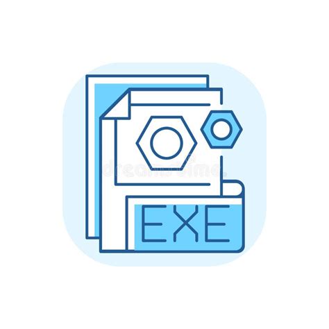 Exe File Blue Rgb Color Icon Stock Vector Illustration Of Arrow
