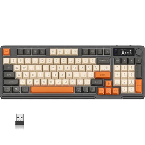 Freewolf M96 Wireless Bluetooth Dual Mode Keyboard Pbt Keycap Screen Knob Lithium Battery