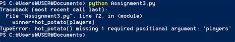 Python Return Statement Has An Error Missing 1 Required Positional Argument Stack Overflow