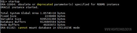 Ora 01102 Cannot Mount Database In Exclusive Mode Hightechnology