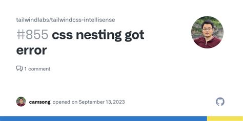 Css Nesting Got Error · Issue 855 · Tailwindlabstailwindcss Intellisense · Github