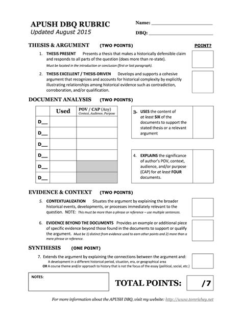 Dbq Rubric Fill Out And Sign Online Dochub