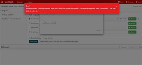Iwr6843isk：load Image Using Uniflash出现错误 Not Able To Connect To Serial