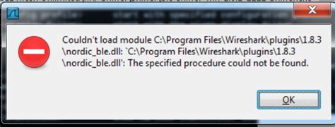 Error When Launching Wireshark 183 In Nrf Sniffer Nordic Qanda
