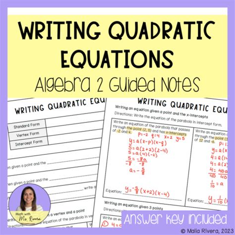Writing Trig Equations From Graphs Guided Notes For Algebra 2
