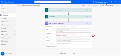 create an approval flow with sharepoint list