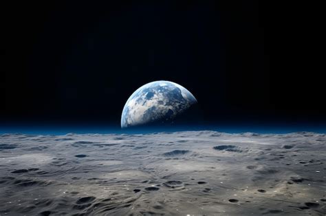 달에서 본 지구 프리미엄 사진