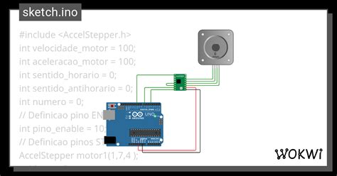 Nema17 Motor De Passo 1 Wokwi Esp32 Stm32 Arduino Simulator