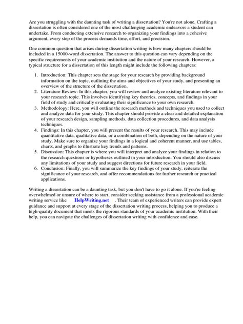 How Many Chapters Should A 15000 Word Dissertation Have Download Free Pdf Thesis Methodology