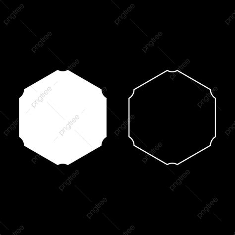 Hexagone Avec Coins Arrondis Icône Illustration Vectorielle De Couleur Blanche Ensemble Dimages