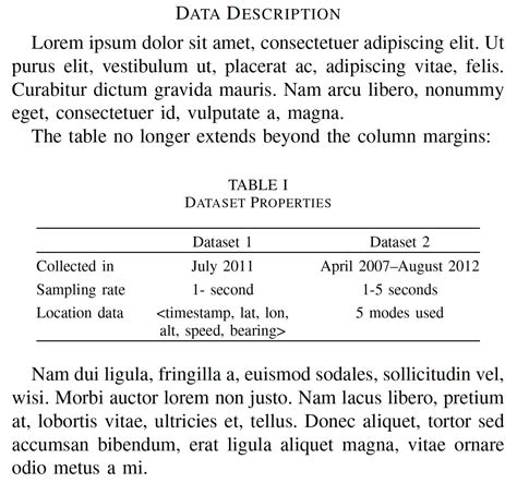 Fitting A Simple Table To A Column In Ieeetran Class Tex Latex