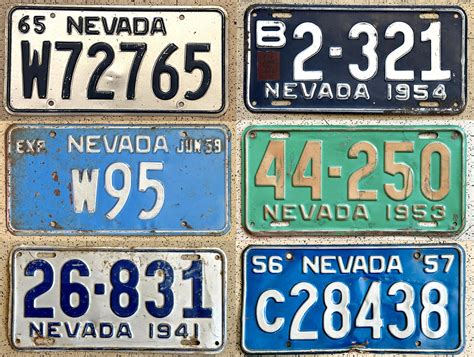 Vintage Nevada License Plates All Original Antique Auto Car Tags Etsy