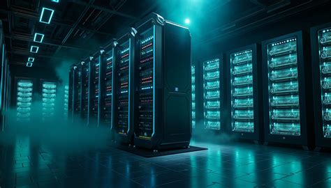 Glowing AI Robot In A High Tech Server Room Stable Diffusion Online