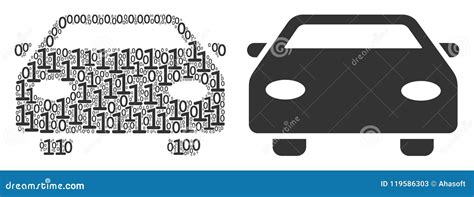 Car Collage Of Binary Digits Stock Vector Illustration Of Traffic