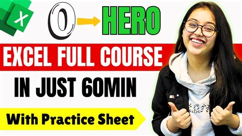 Learn Ms Excel In 60 Minutes Full Course For Beginners Youtube