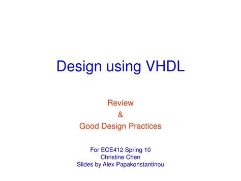 Ppt Design Using Vhdl Powerpoint Presentation Free Download Id3543007
