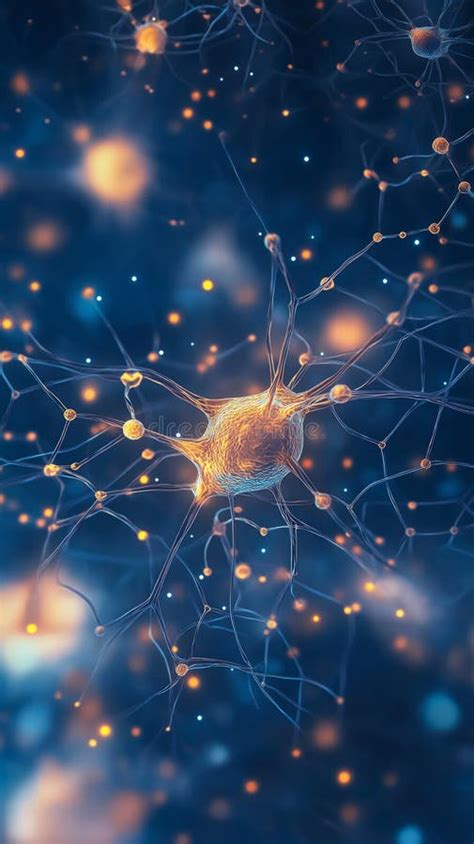 Neural Network Visualization with Glowing Neurons and Synaptic Connections Stock Image - Image ...