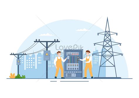 조명 및 전기 에너지 유지 보수 그림 일러스트 무료 다운로드 Lovepik