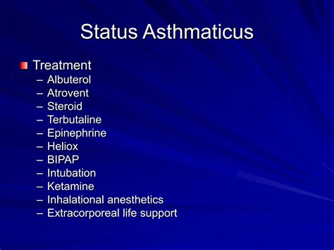 Acute Management Of Status Asthmaticus This Ppt Deals With Management Of Acute Attack Of Asthma