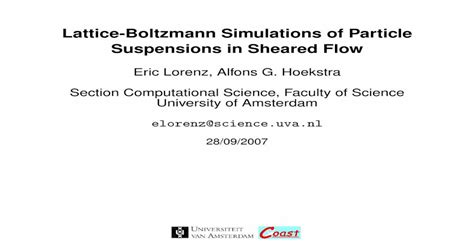 Pdf Lattice Boltzmann Simulations Of Particle Suspensionsjanke Compphys07 Folien Lorenz Pdf