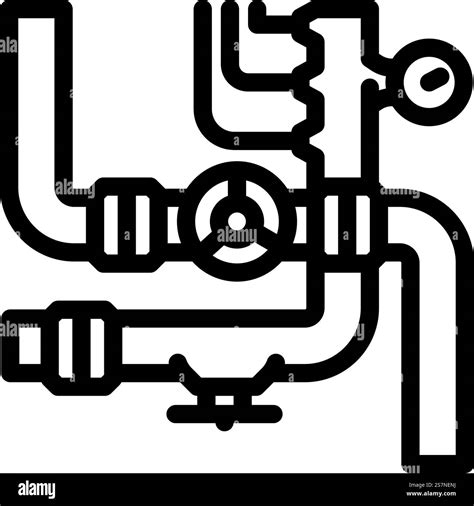 Pipeline System Petroleum Engineer Line Icon Vector Pipeline System