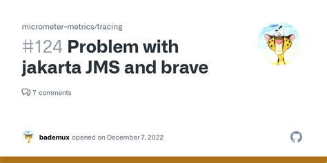 problem with jakarta jms and brave · issue 124 · micrometer metrics