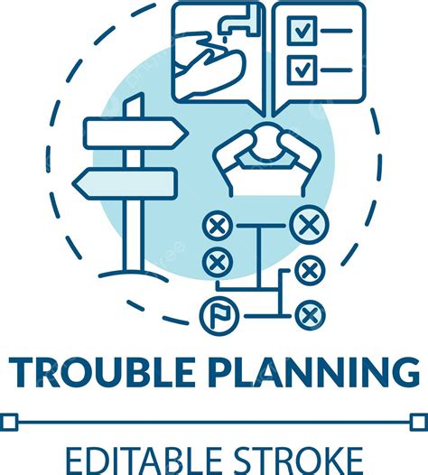 Trouble Planning Turquoise Concept Icon Idea Psychiatry Mental Vector Idea Psychiatry Mental