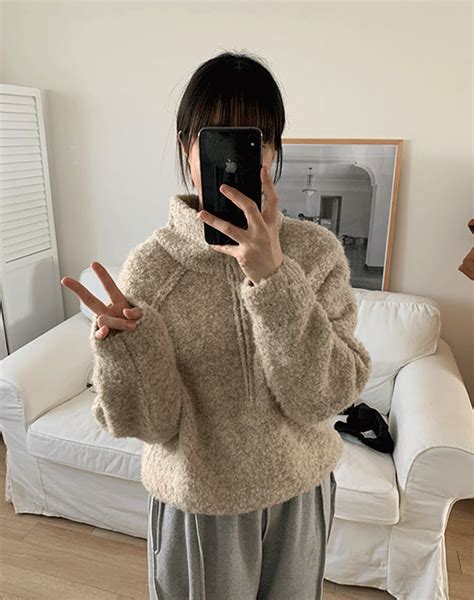 3천장돌파 이큐브 부클 믹스 컬러 울 반집업 니트 3color 에이블리