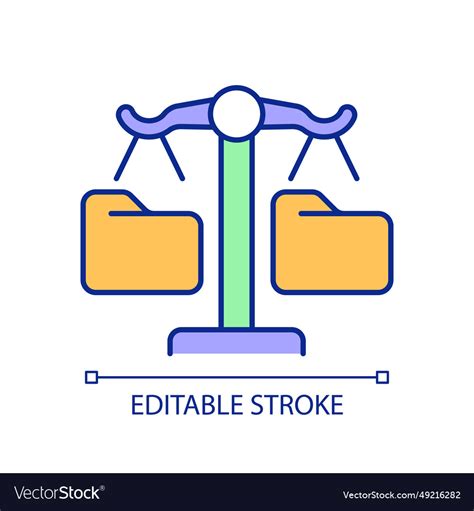 2d Simple Thin Line Equal Treatment Of Data Icon Vector Image