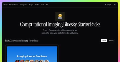 Computational Imaging Bluesky Starter Packs 1 Lists • Jun 2025