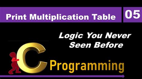 C Program To Print Multiplication Table Youtube