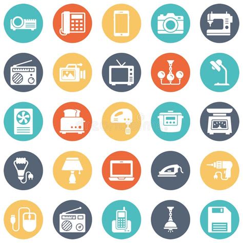 Electronics Isolated Vector Icons Set Every Single Icon Can Easily