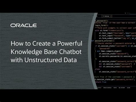 Create A Chatbot With Unstructured Data Oracle