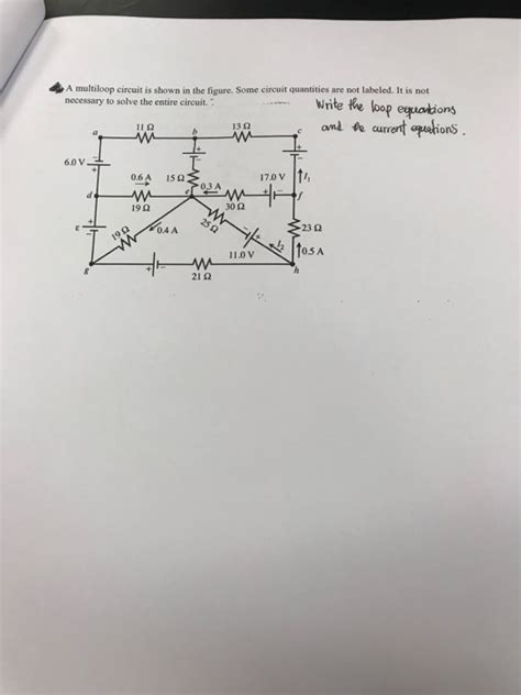 Solved A Multiloop Circuit Is Shown In The Figure Some Chegg