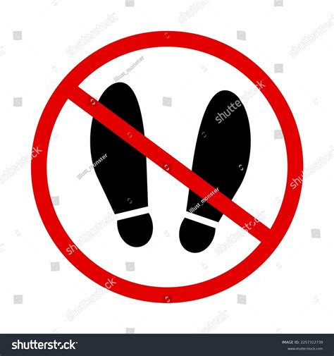 No Shoes Allowed Sign Strictly No Stock Vector Royalty Free