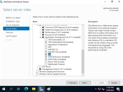 windows server 2022 iis use python scripts server world