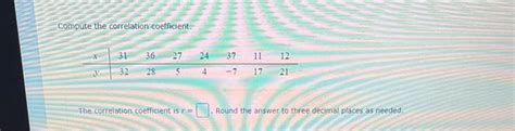 Solved Compute The Correlation Coefficient The Correlation Chegg