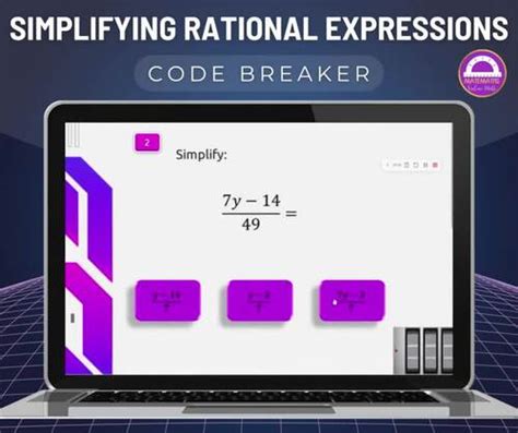 Simplifying Rational Expressions Digital Code Breaker Resource By Matemaths